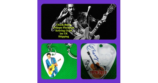 Chuck Berry Double Sided Tribute Plectrum Keyring