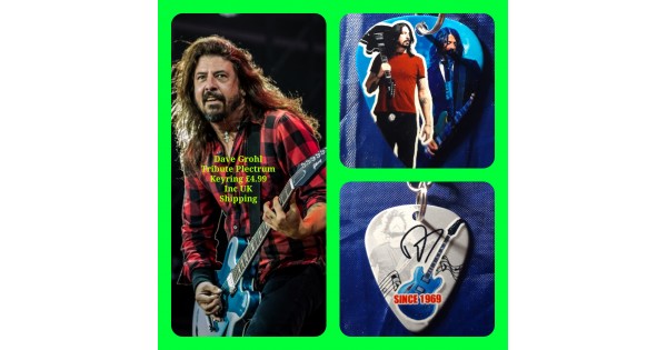 Dave Grohl Double Sided Tribute Plectrum Keyring