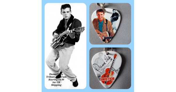 Duane Eddy Double Sided Tribute Plectrum Keyring