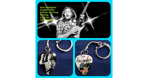 Rory Gallagher Double Sided Tribute Plectrum Keyring