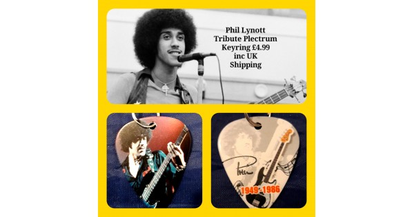Phil Lynott Double Sided Tribute Plectrum Keyring