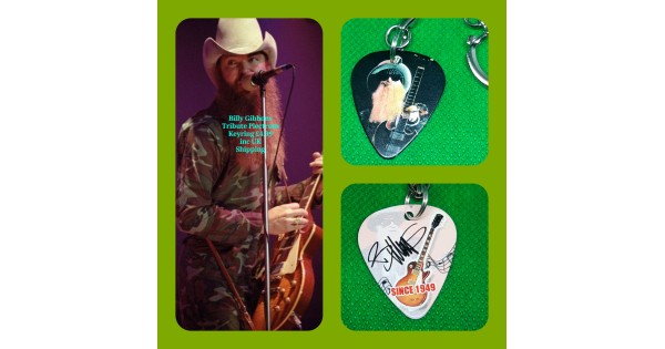 ZZ Top Double Sided Tribute Plectrum Keyring