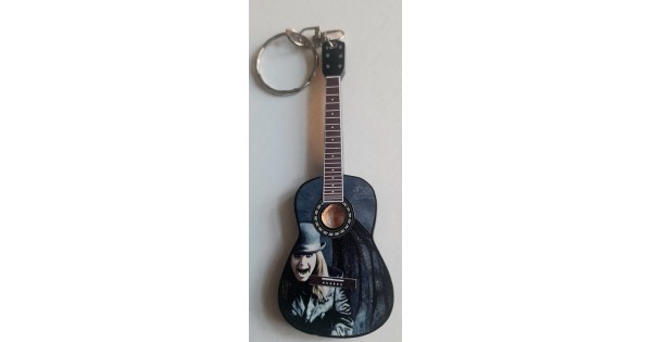 Ozzy Osbourne 10cm Wooden Tribute Guitar Key Chain