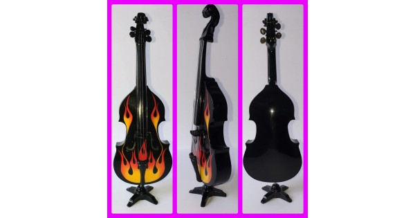 Mini Double Bass - Orange Flames
