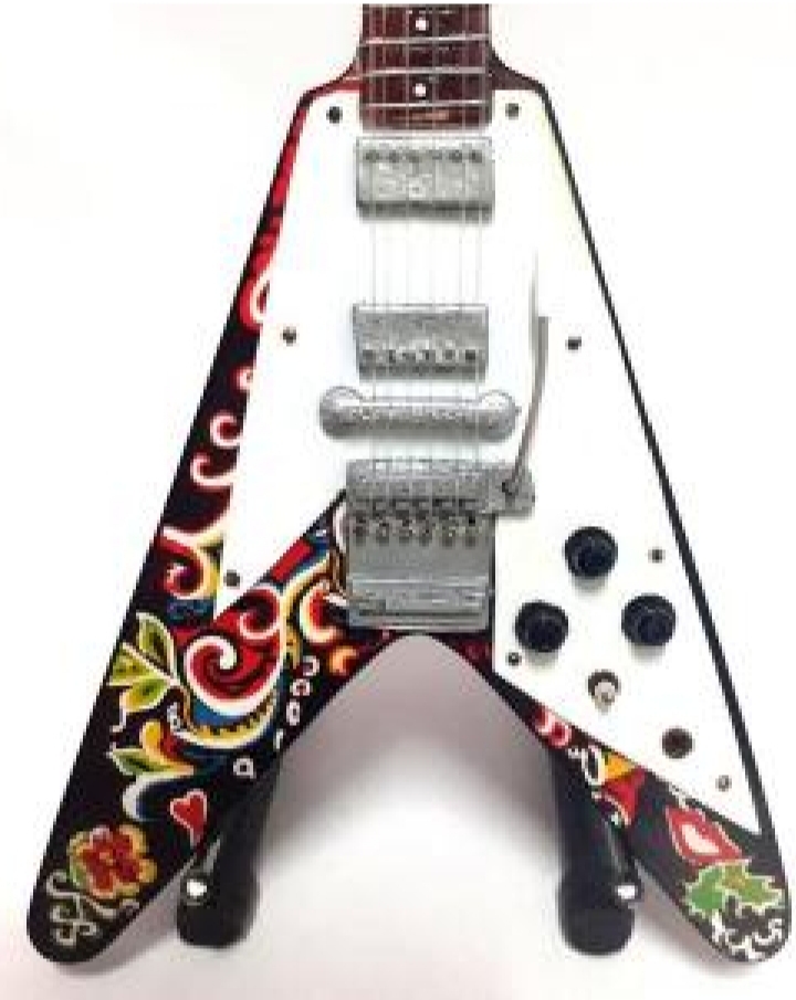Jimi Hendrix Flying Vee Tribute Miniature Guitar